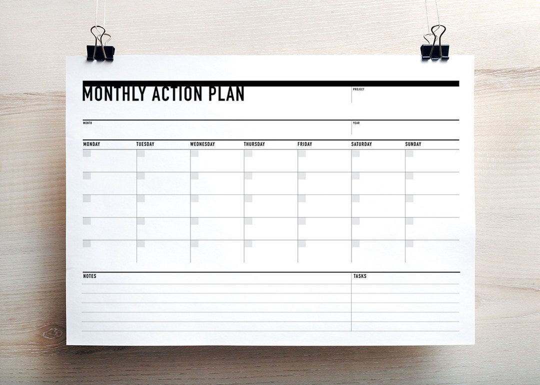 Printable Monthly Planner, Student Agenda, Printable Calendar, Monday ...