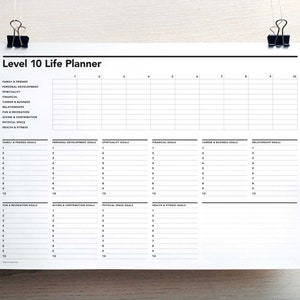 Level 10 Life Planner, Life Goals Tracker, Goal Planner Printable, Life ...