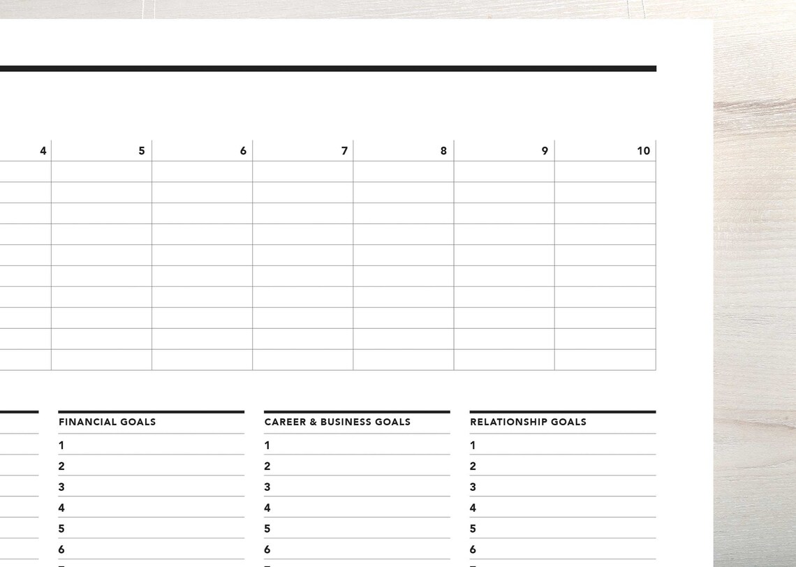 Level 10 Life Planner, Life Goals Tracker, Goal Planner Printable, Life ...