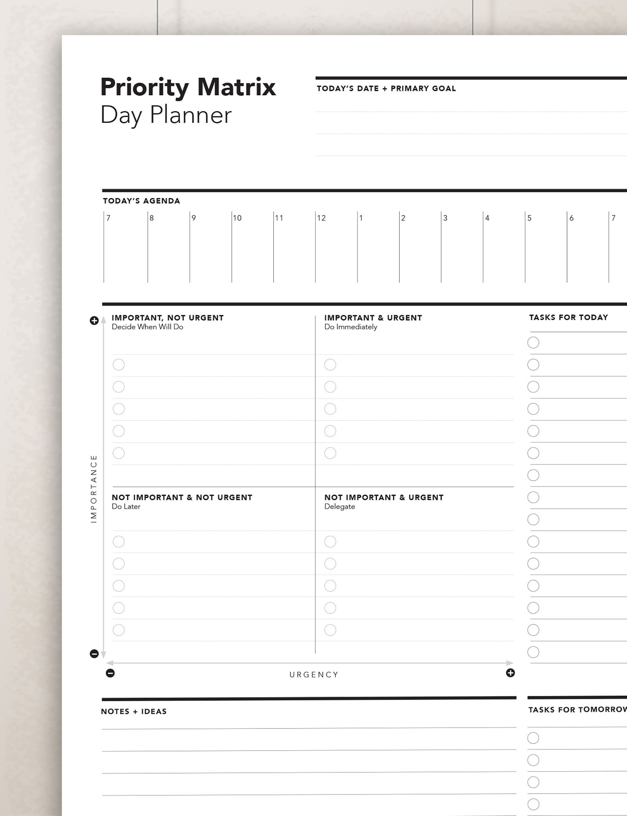 Task Priority Matrix, Eisenhower Matrix, Decision Matrix, Productivity ...