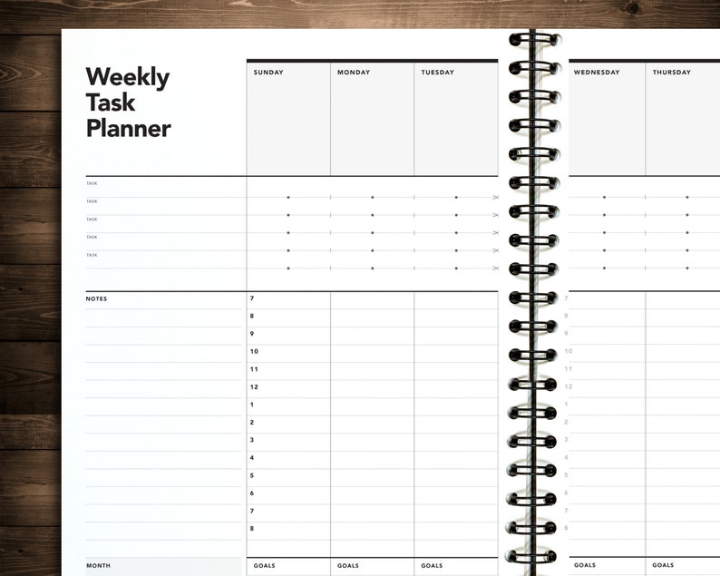 Weekly Task Planner Weekly Agenda Week Planner Printable - Etsy