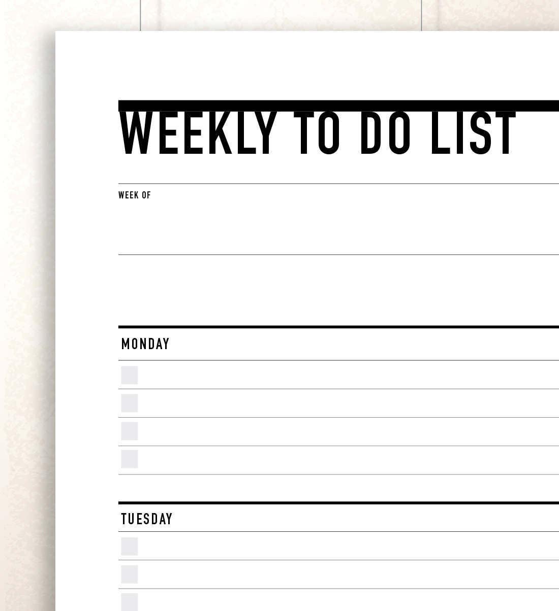 Printable Weekly to Do List Week Agenda Planner Printable to - Etsy