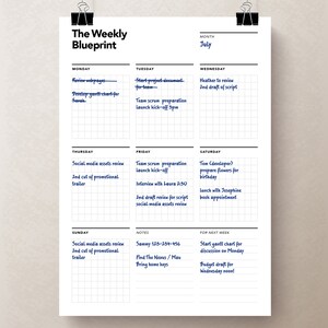 Weekly Planner, Week at a Glance, Weekly Agenda, Weekly Blueprint ...