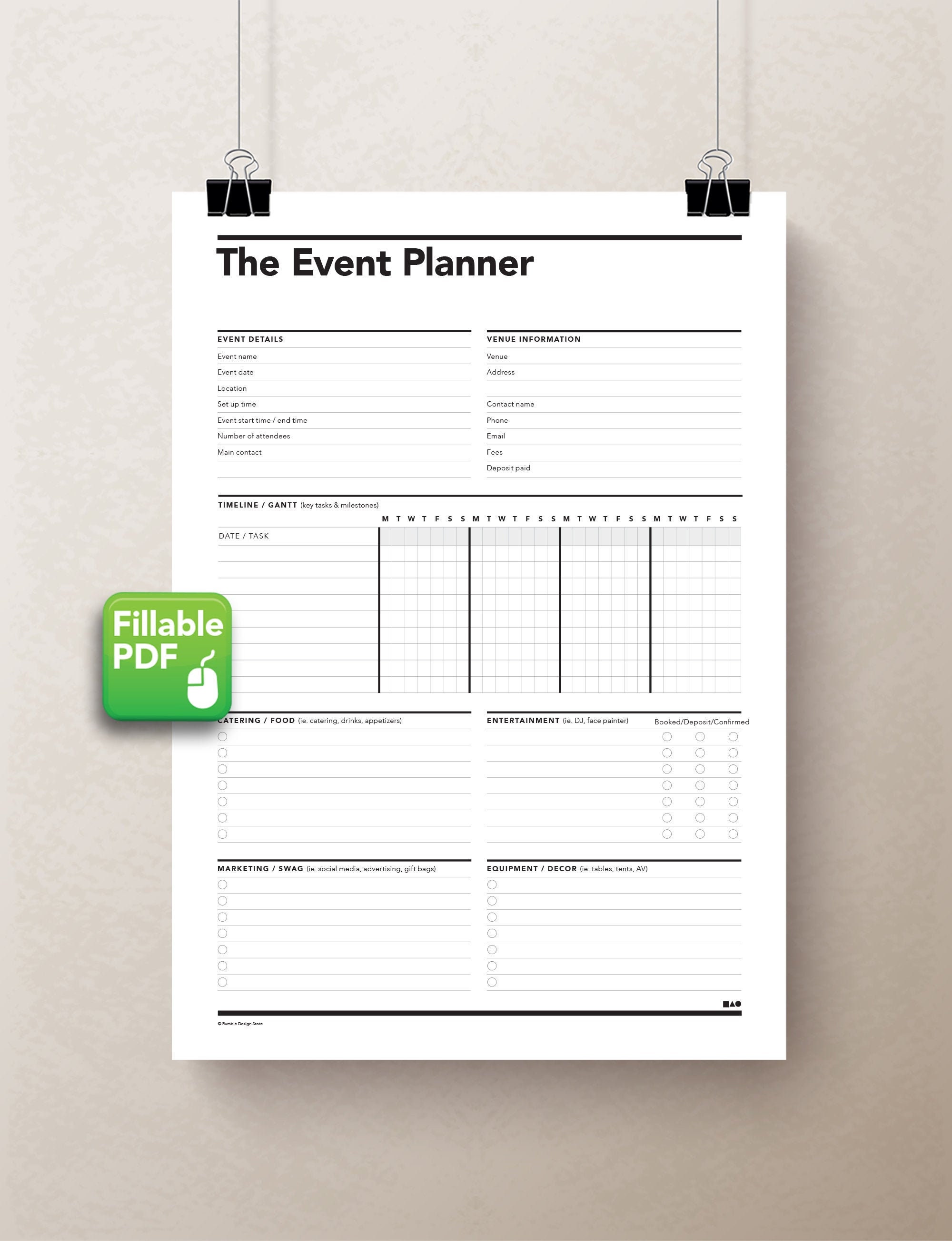 Event Planner Printable Party Planner Event Organizer - Etsy