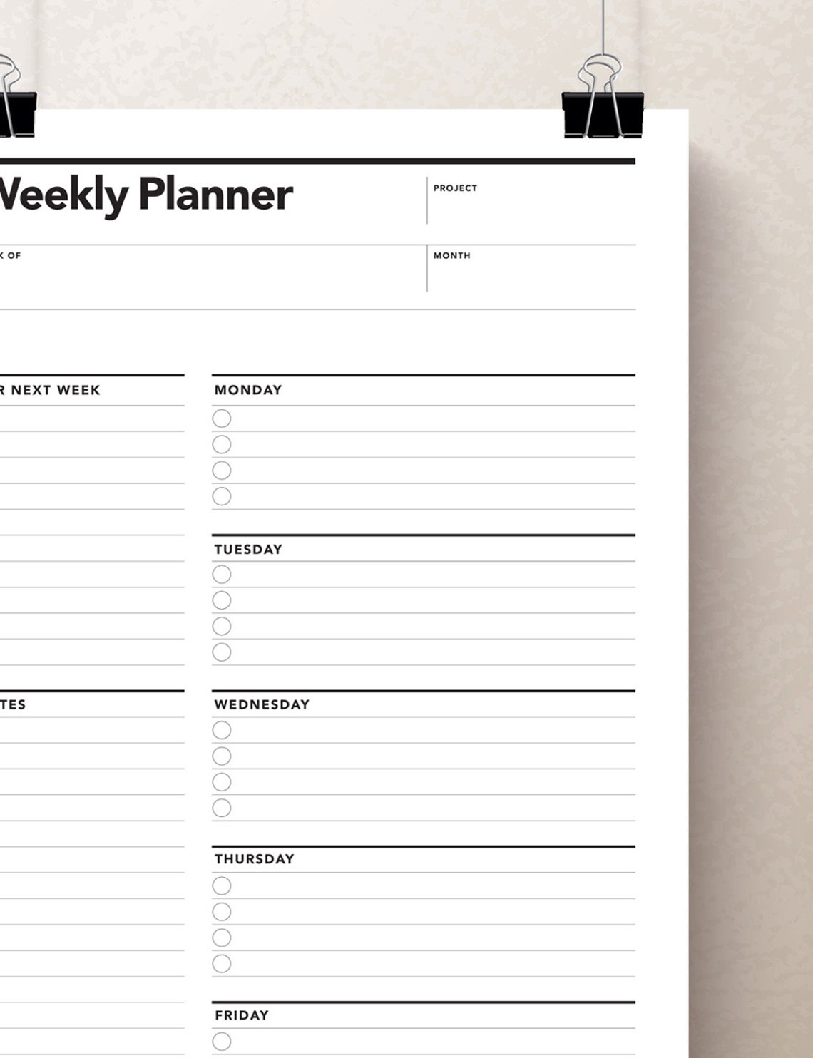 Printable Weekly Agenda, College Planner, Student Planner, Weekly to Do ...
