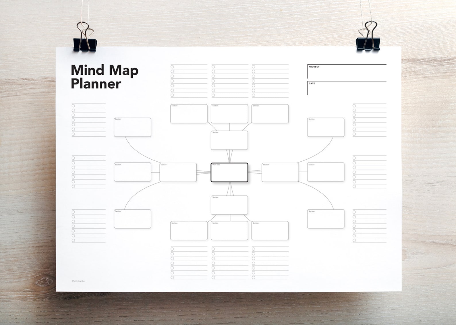 Printable Mind Map Planner, Visual Planner, Mind Map Template, Visual ...