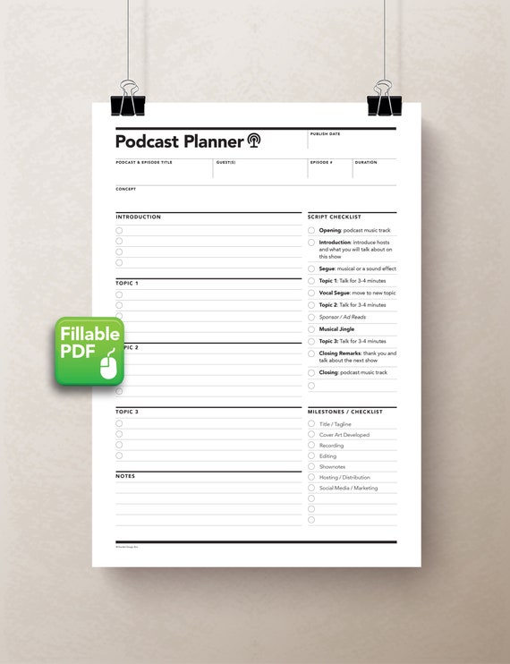 Podcast Planner Worksheet Podcast Worksheet Pod Cast | Etsy Canada