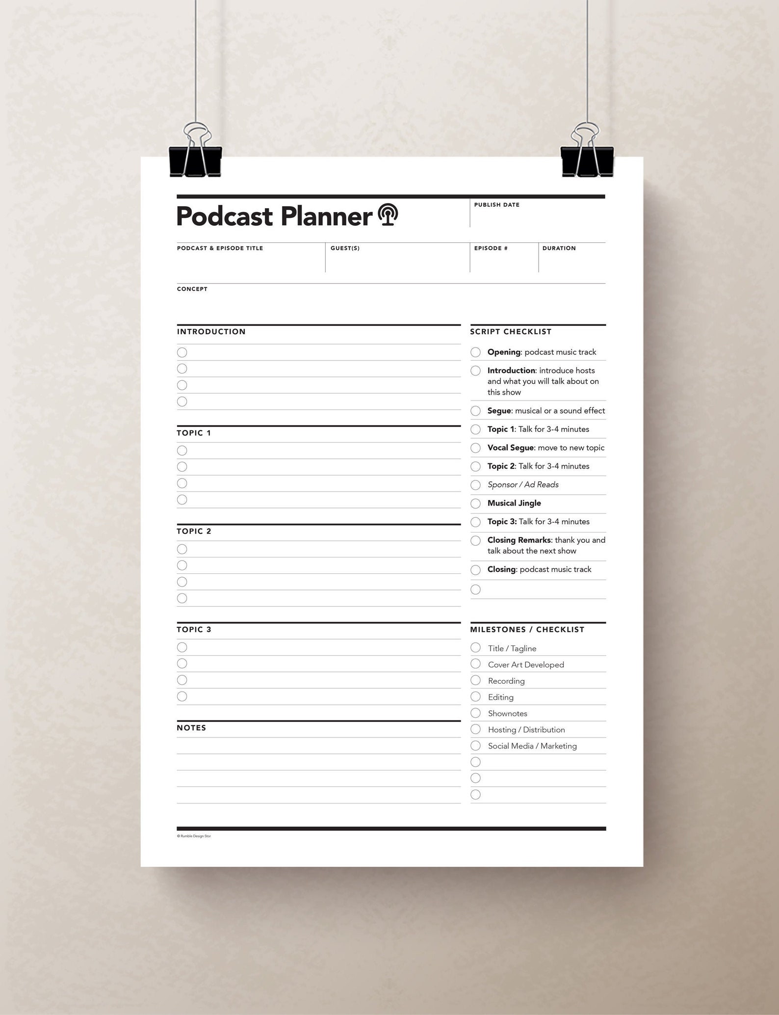 Podcast Planner Worksheet, Podcast Worksheet, Pod Cast, Podcast Plan ...