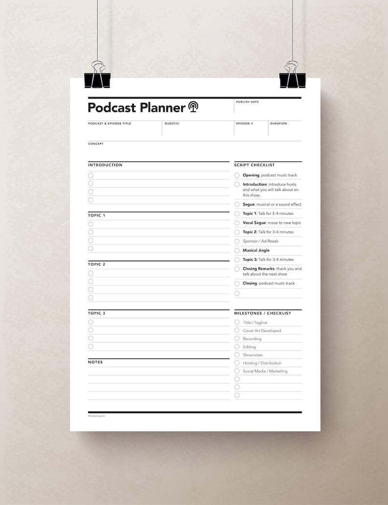 Podcast Planner Worksheet, Podcast Worksheet, Pod Cast, Podcast Plan ...