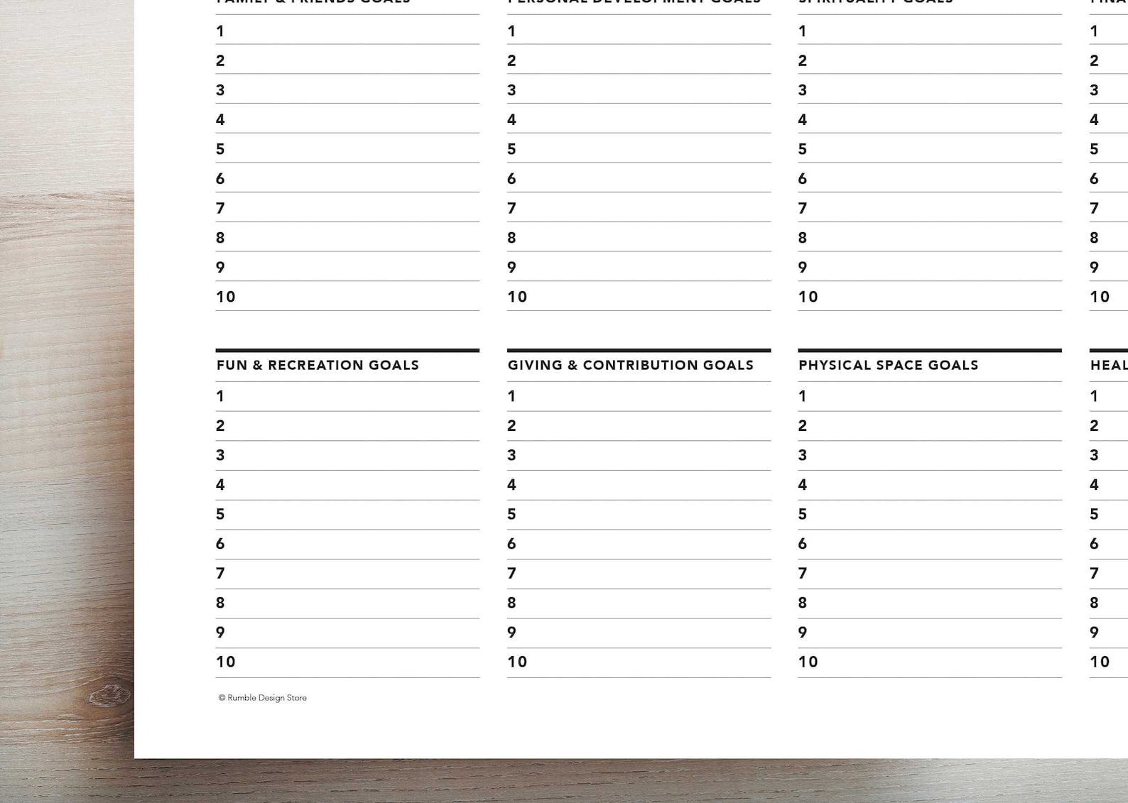 Level 10 Life Planner, Life Goals Tracker, Goal Planner Printable, Life ...