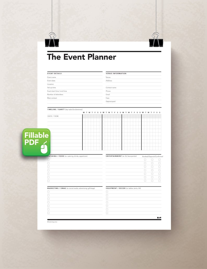 Event Planner Printable, Party Planner, Event Organizer, Birthday ...