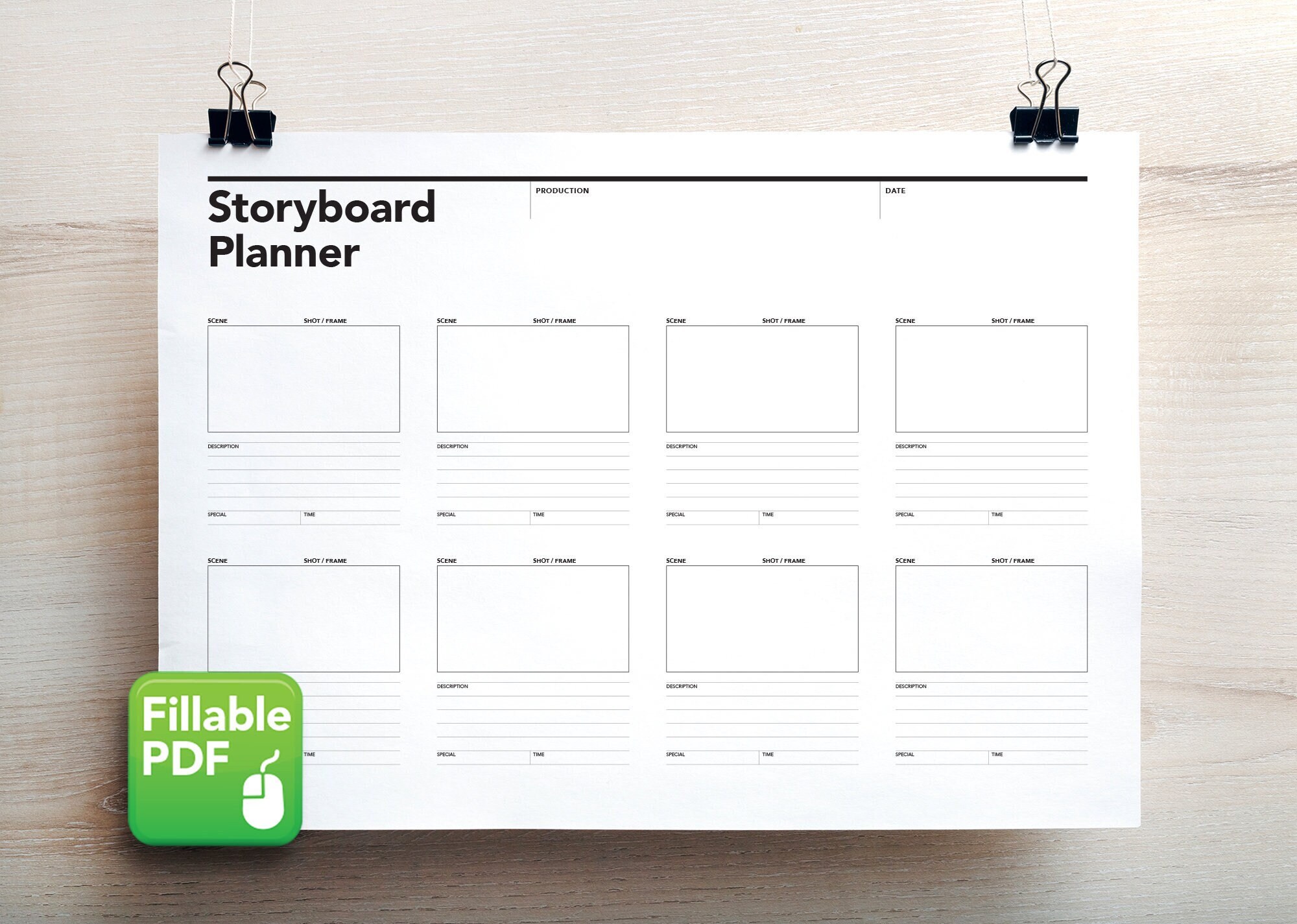 Printable Storyboard Planner Template, Filmmaker Planner, Storyboard ...