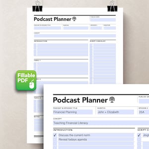 Podcast Planner Worksheet, Podcast Worksheet, Pod Cast, Podcast Plan ...