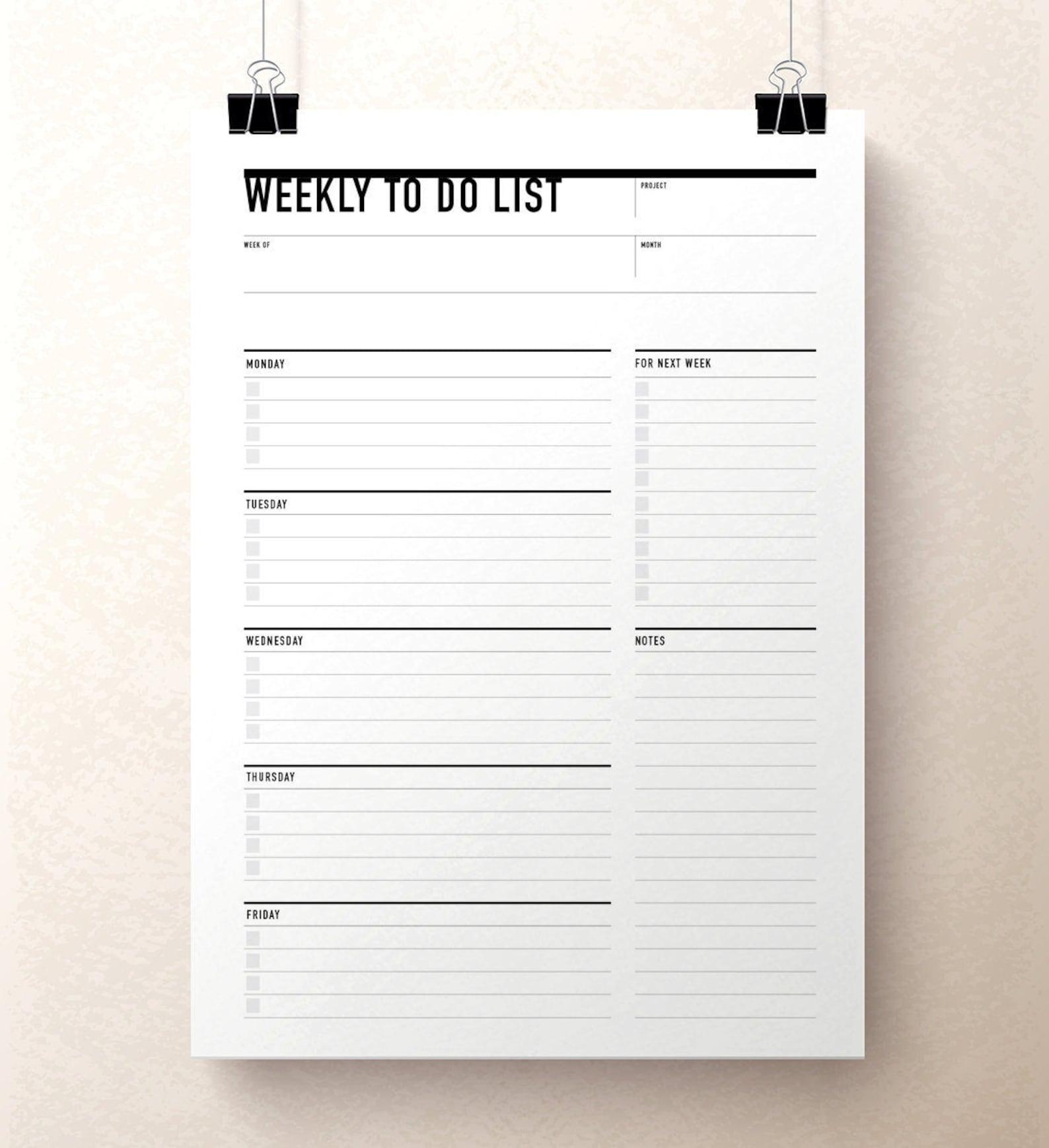Printable Weekly to Do List, Week Agenda Planner, Printable to Do List ...