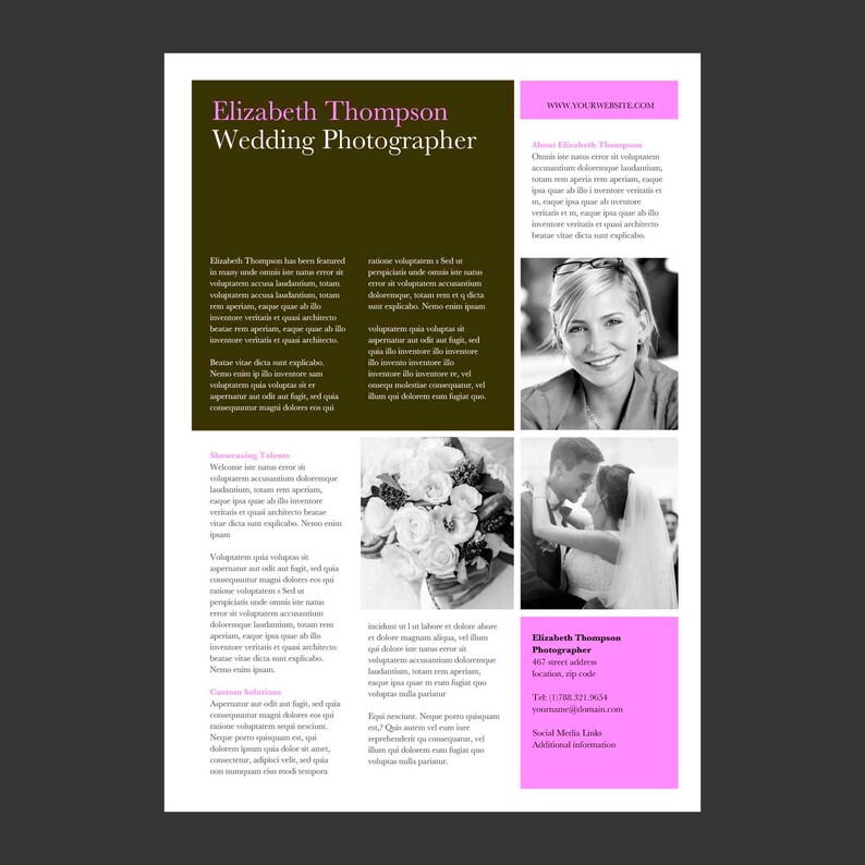 Business Poster, Marketing Brochure, Printable Brochure Design, Photographer Flyer Kit, Brochure ...