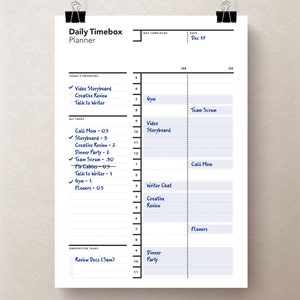 Time Box Planner, Time Boxing Planners, Daily Time Blocking Planner ...