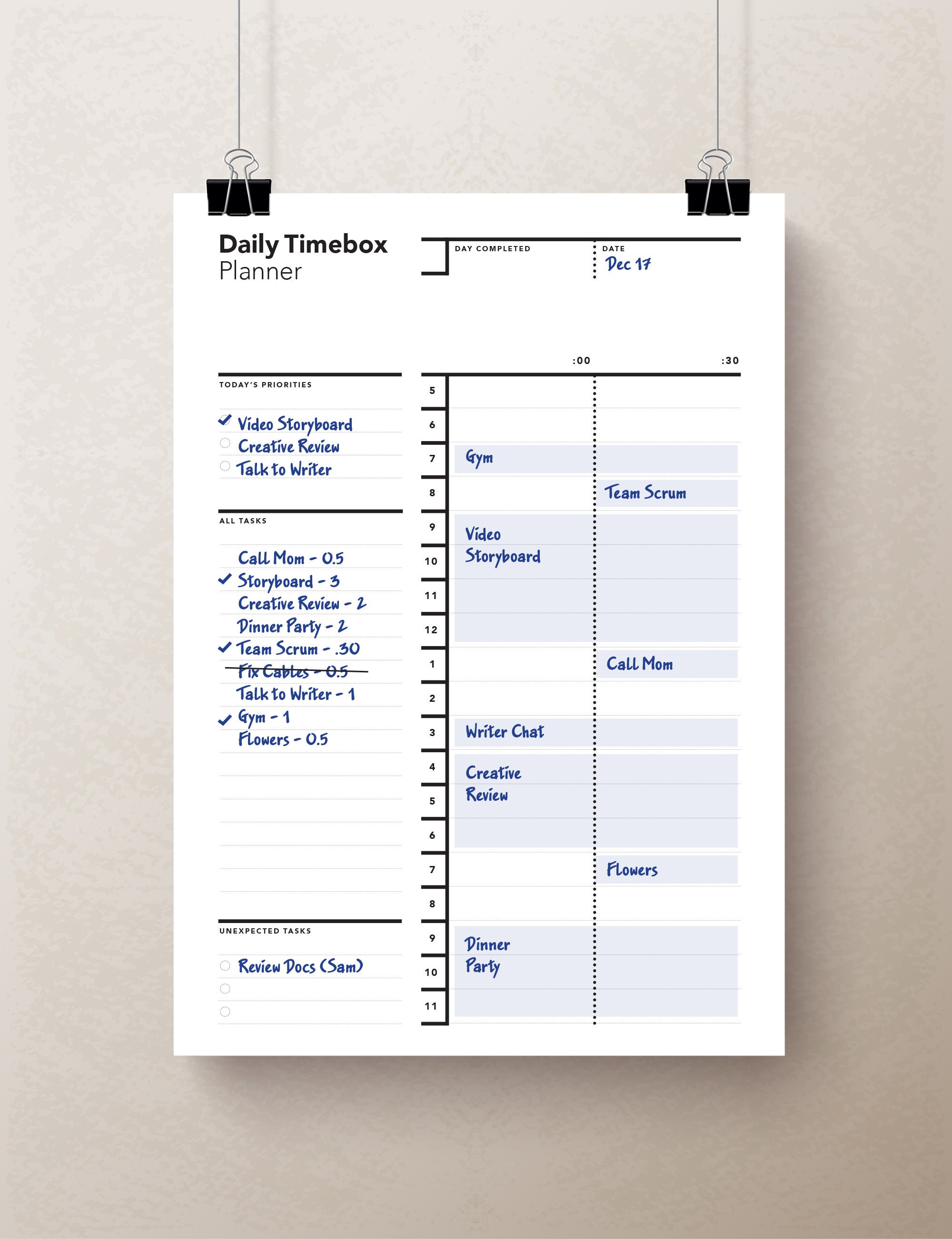 Time Box Planner, Time Boxing Planners, Daily Time Blocking Planner ...