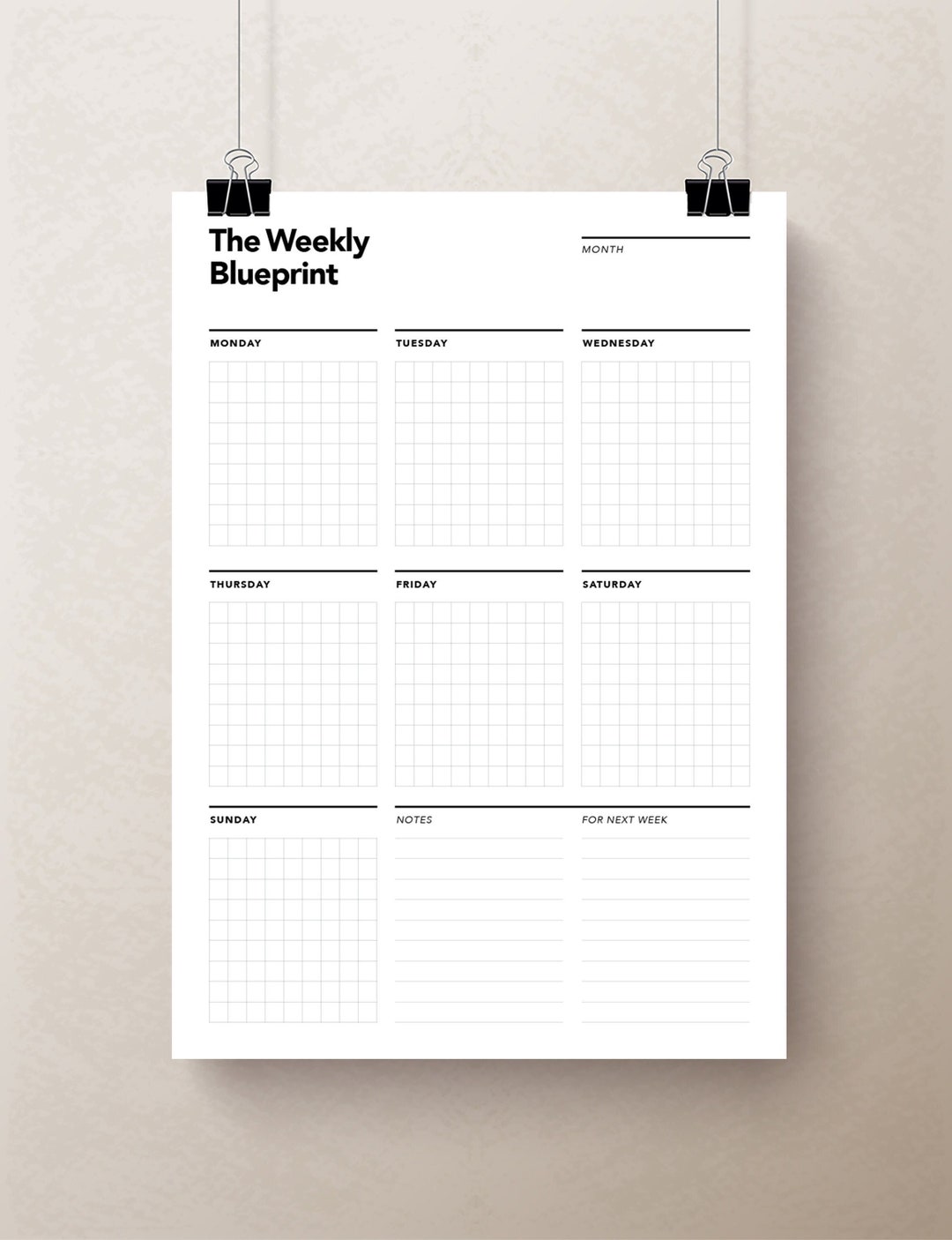 Weekly Planner, Week at a Glance, Weekly Agenda, Weekly Blueprint ...