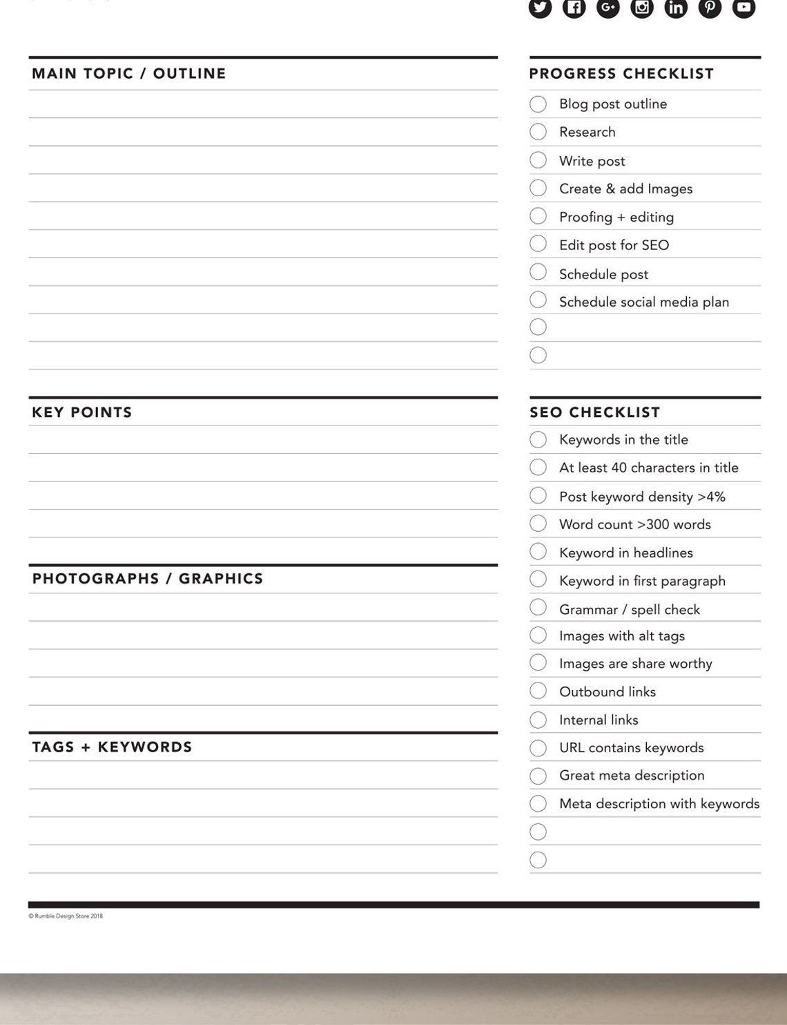 Blog Planner Worksheet, Blog Worksheet, Blogger, Blog Plan, Blogging ...