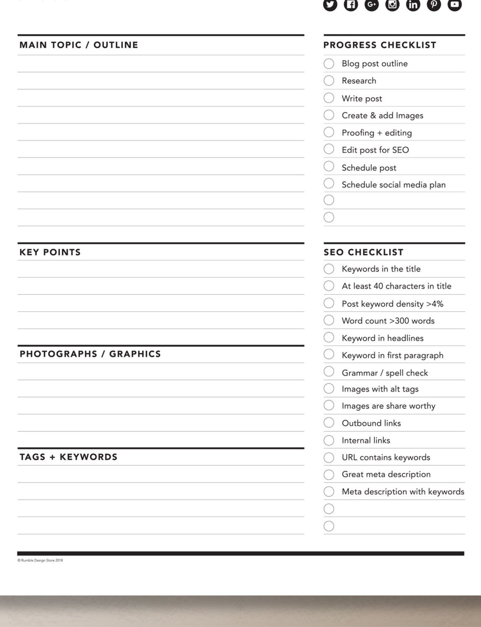 Blog Planner Worksheet, Blog Worksheet, Blogger, Blog Plan, Blogging ...