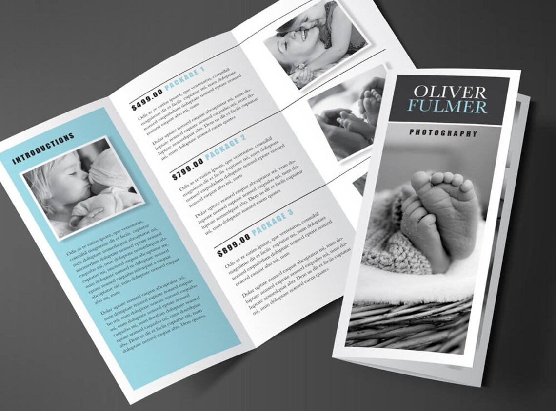 Printable Brochure Design, Rack Brochure, 2 Fold Flyer, Photography ...