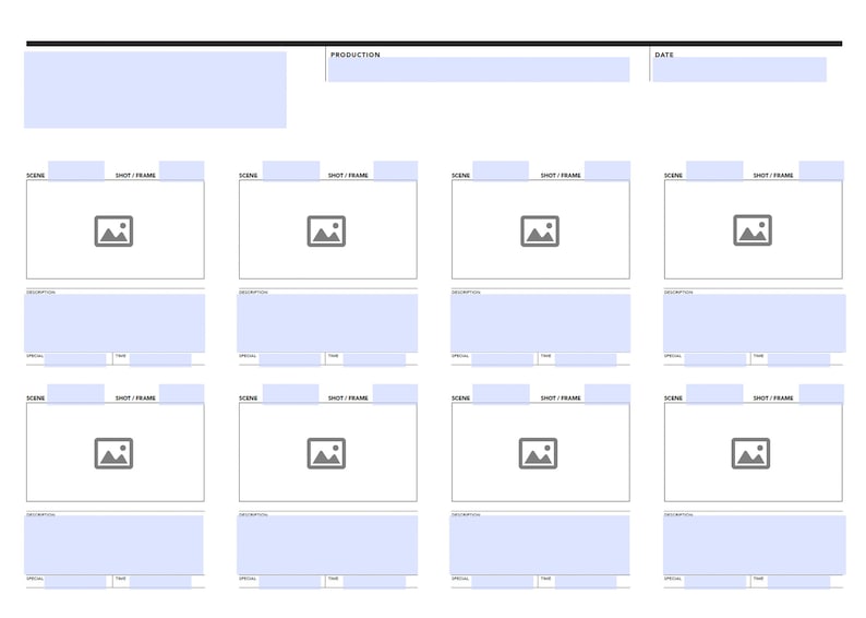 Printable Storyboard Planner Template, Filmmaker Planner, Storyboard ...
