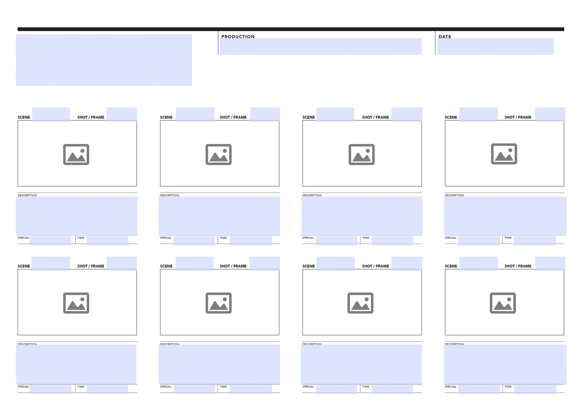 Printable Storyboard Planner Template, Filmmaker Planner, Storyboard ...