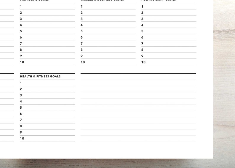 Level 10 Life Planner Life Goals Tracker Goal Planner | Etsy