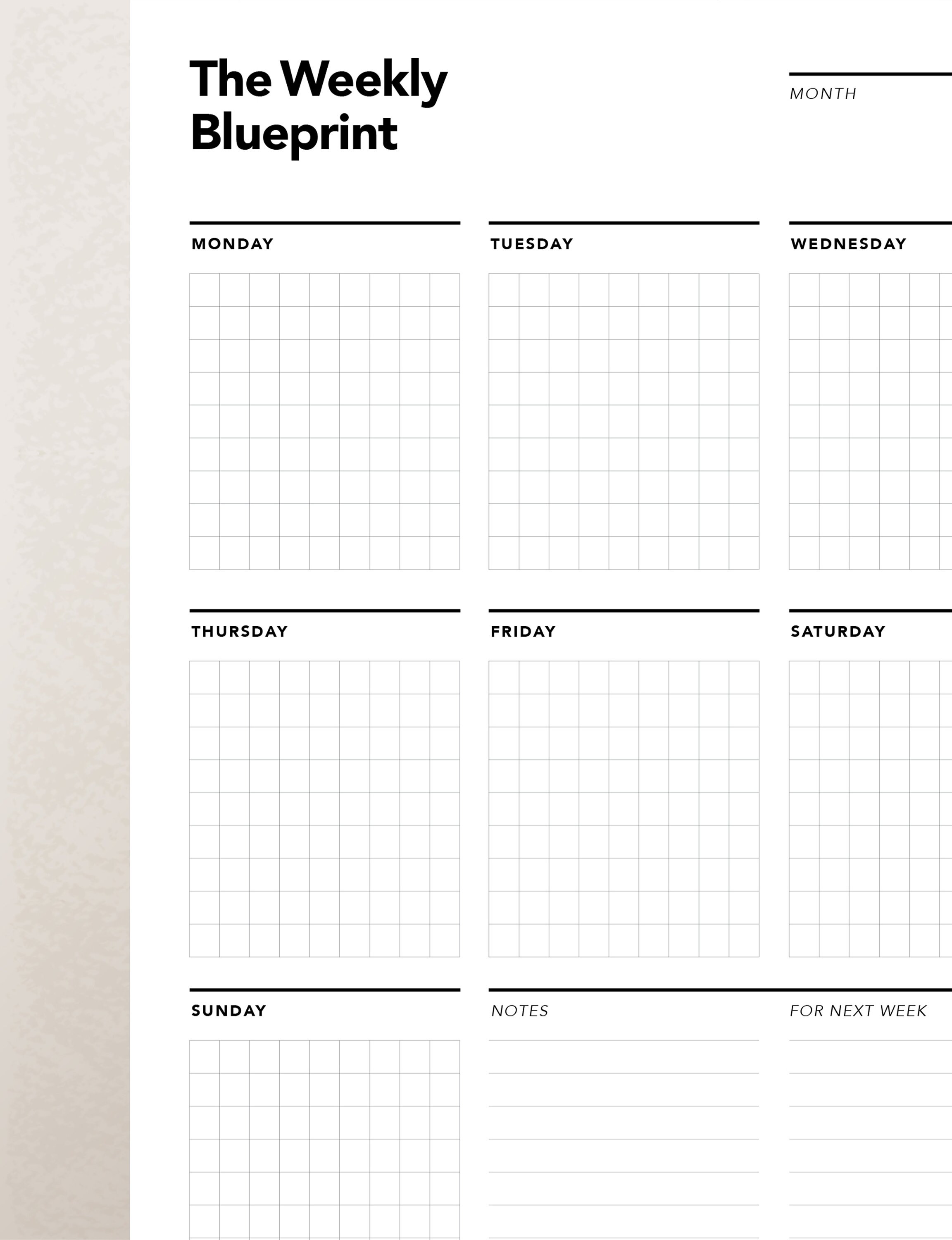 Weekly Planner, Week at a Glance, Weekly Agenda, Weekly Blueprint ...
