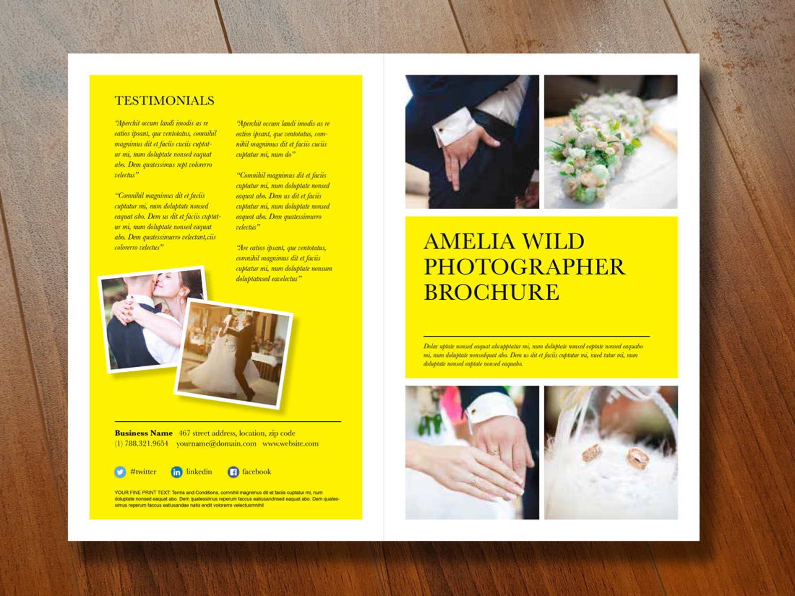 Printable Brochure Design, Photography Brochure, 2 Panel Brochure ...