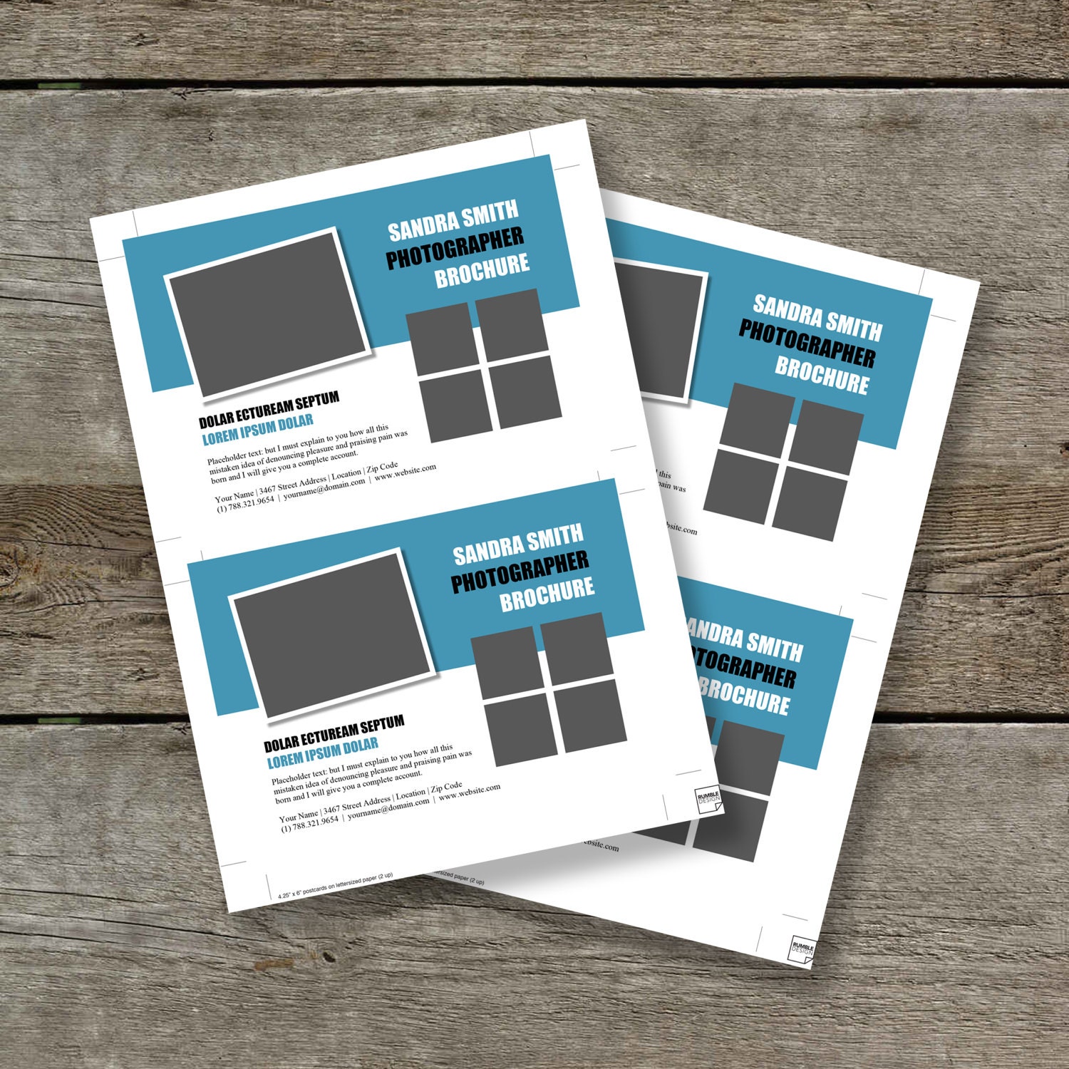 Printable Postcard Template, MS Word Template, Photo Card Marketing Kit ...