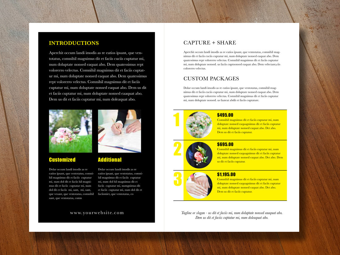 Printable Brochure Design, Photography Brochure, 2 Panel Brochure ...