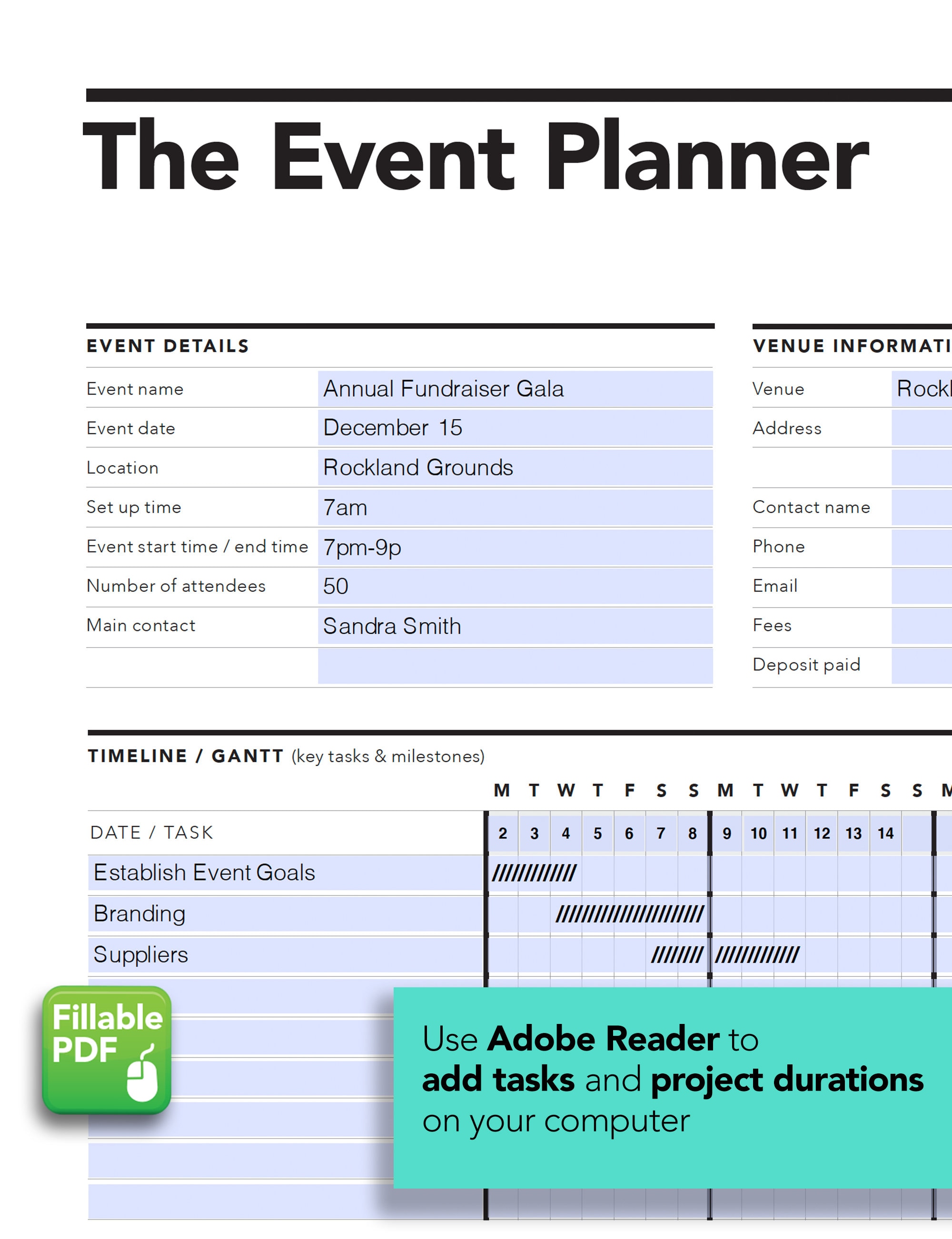 Hojas Imprimibles Para Planificador De Eventos Calendario De Eventos
