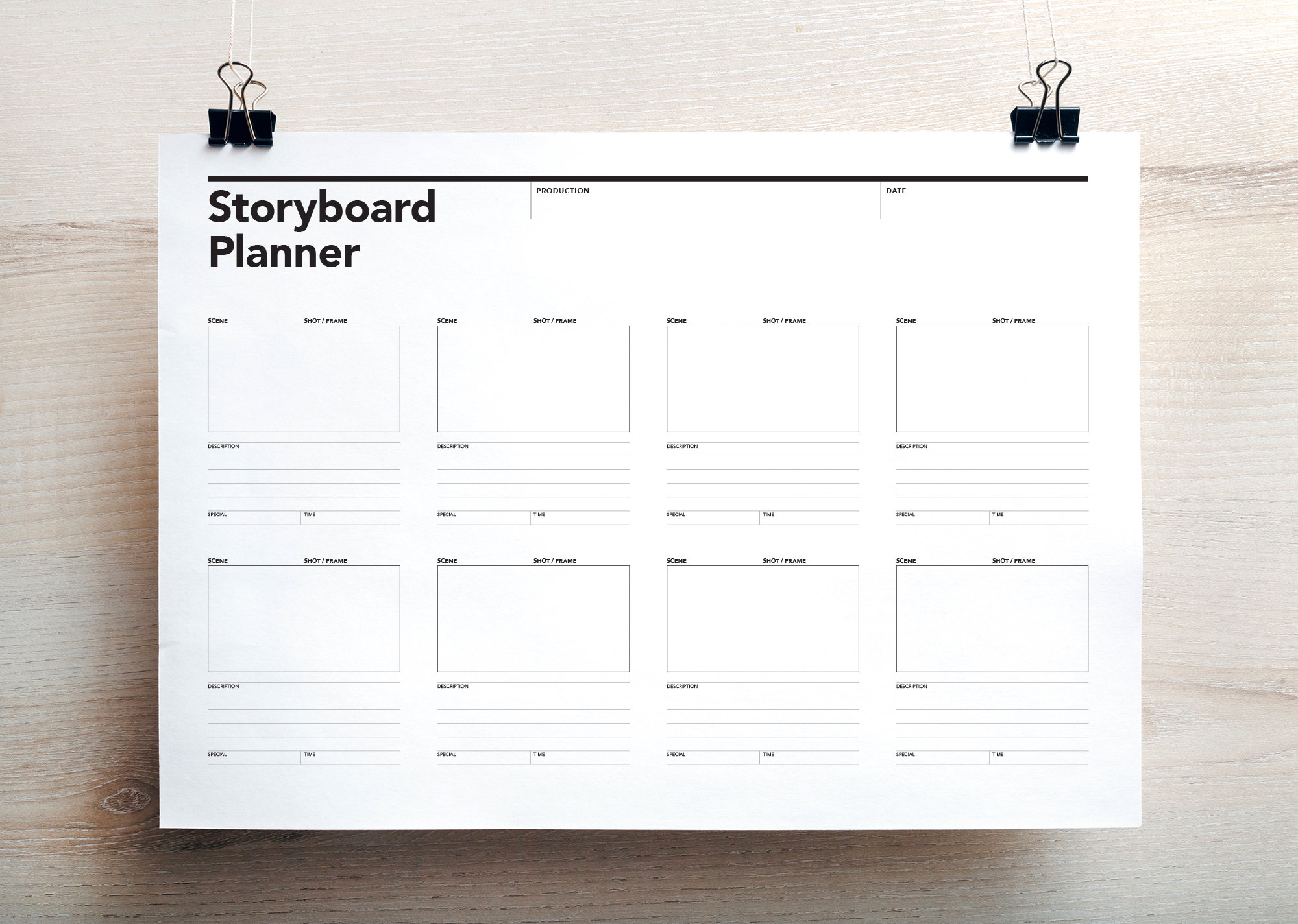 Printable Storyboard Planner Template, Filmmaker Planner, Storyboard ...