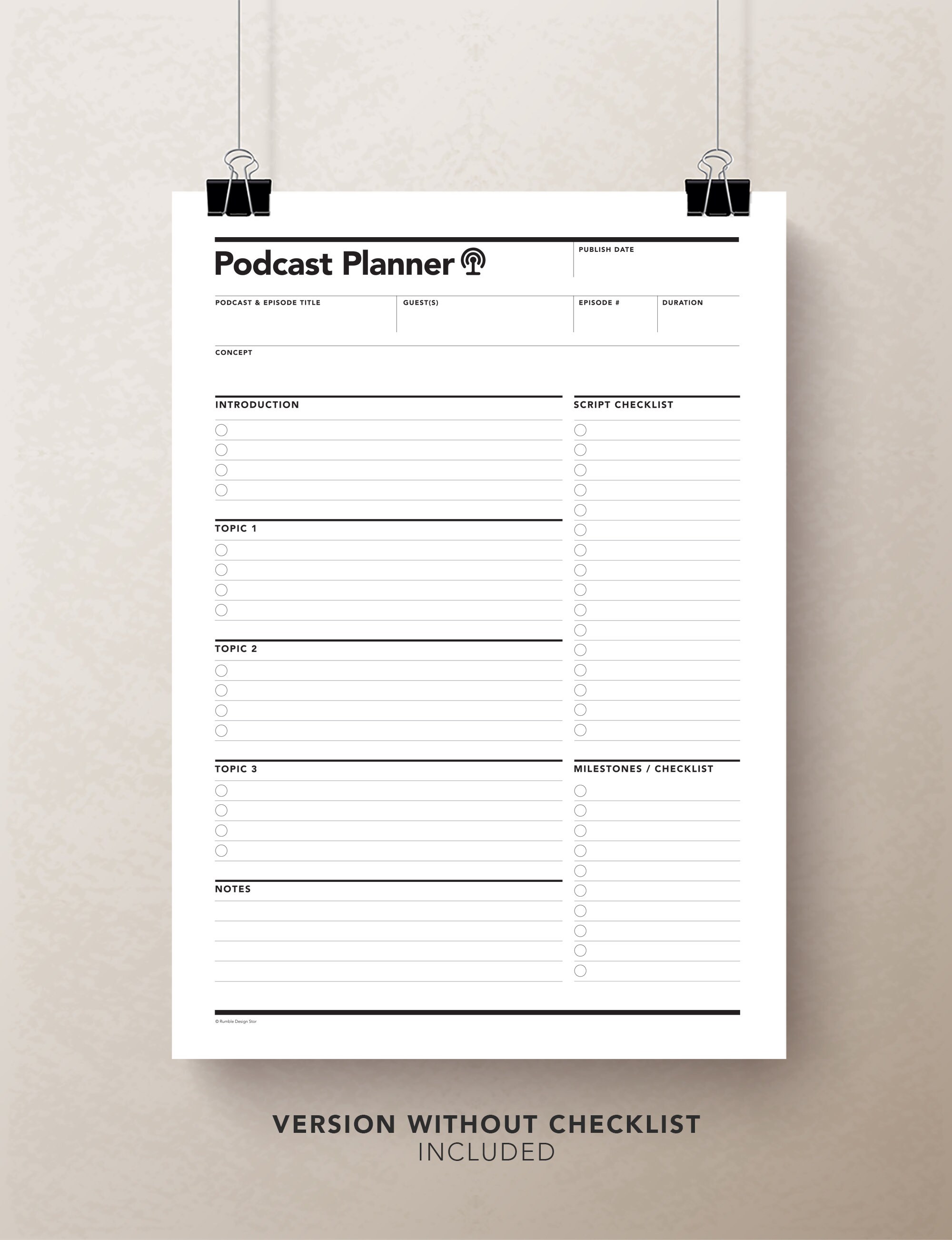 Podcast Planner Worksheet, Podcast Worksheet, Pod Cast, Podcast Plan ...
