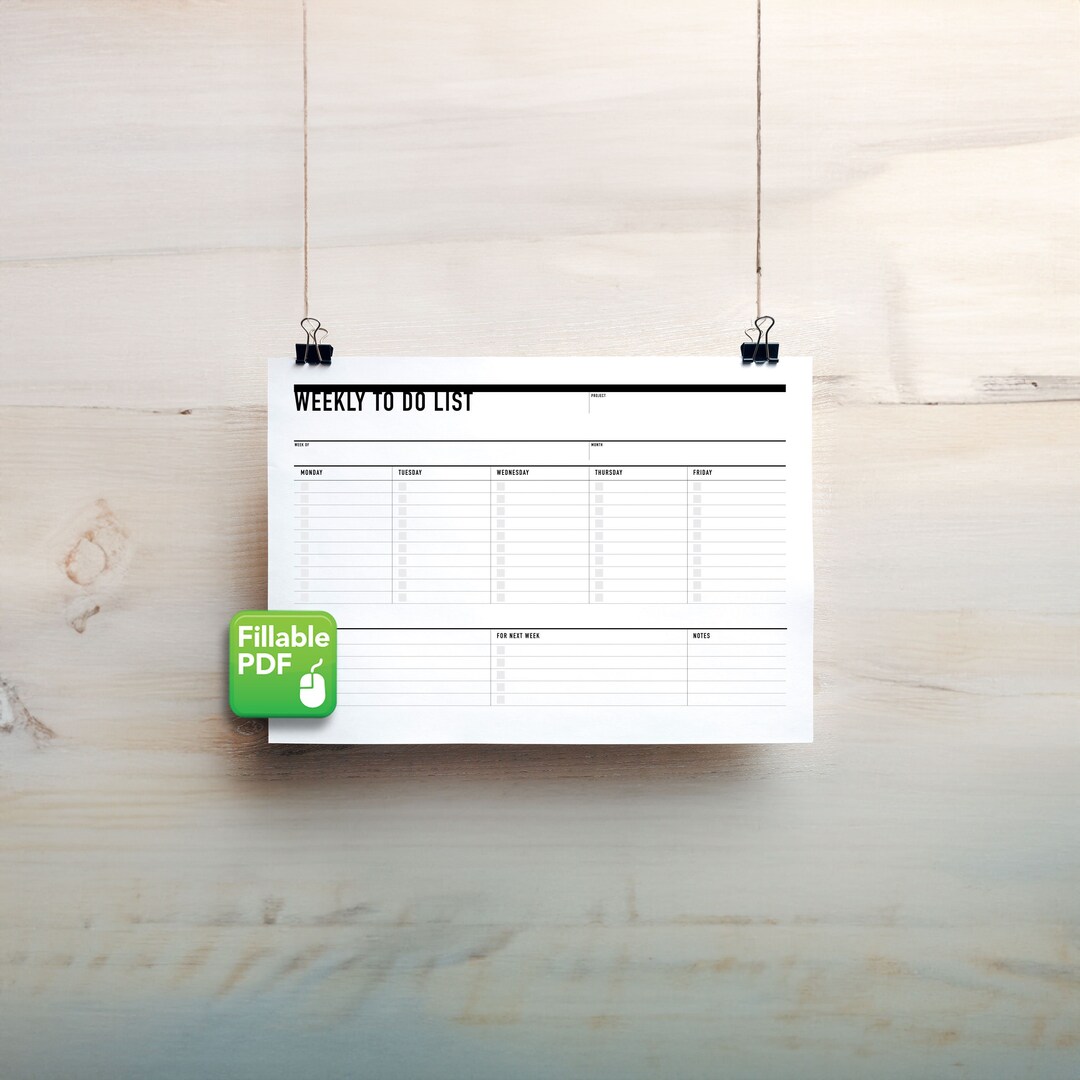 Fillable Weekly Planner, Student Agenda, PDF, Printable to Do List ...