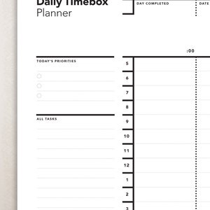 Time Box Planner, Time Boxing Planners, Daily Time Blocking Planner ...