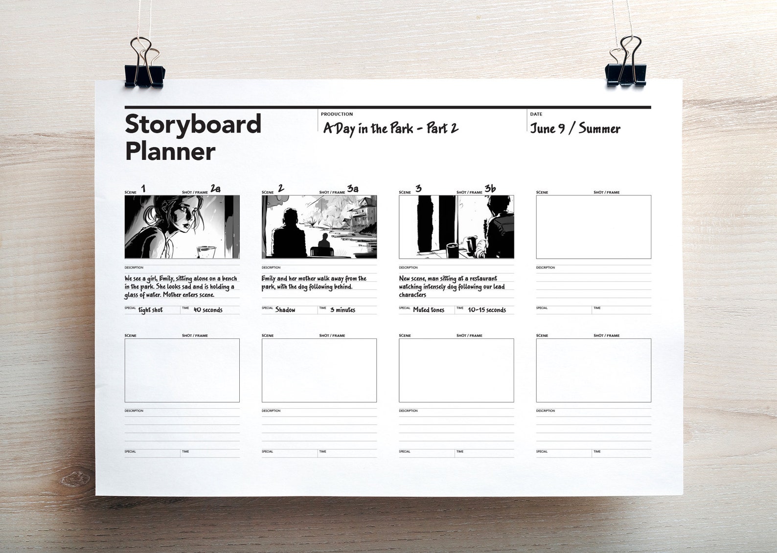 Printable Storyboard Planner Template, Filmmaker Planner, Storyboard ...