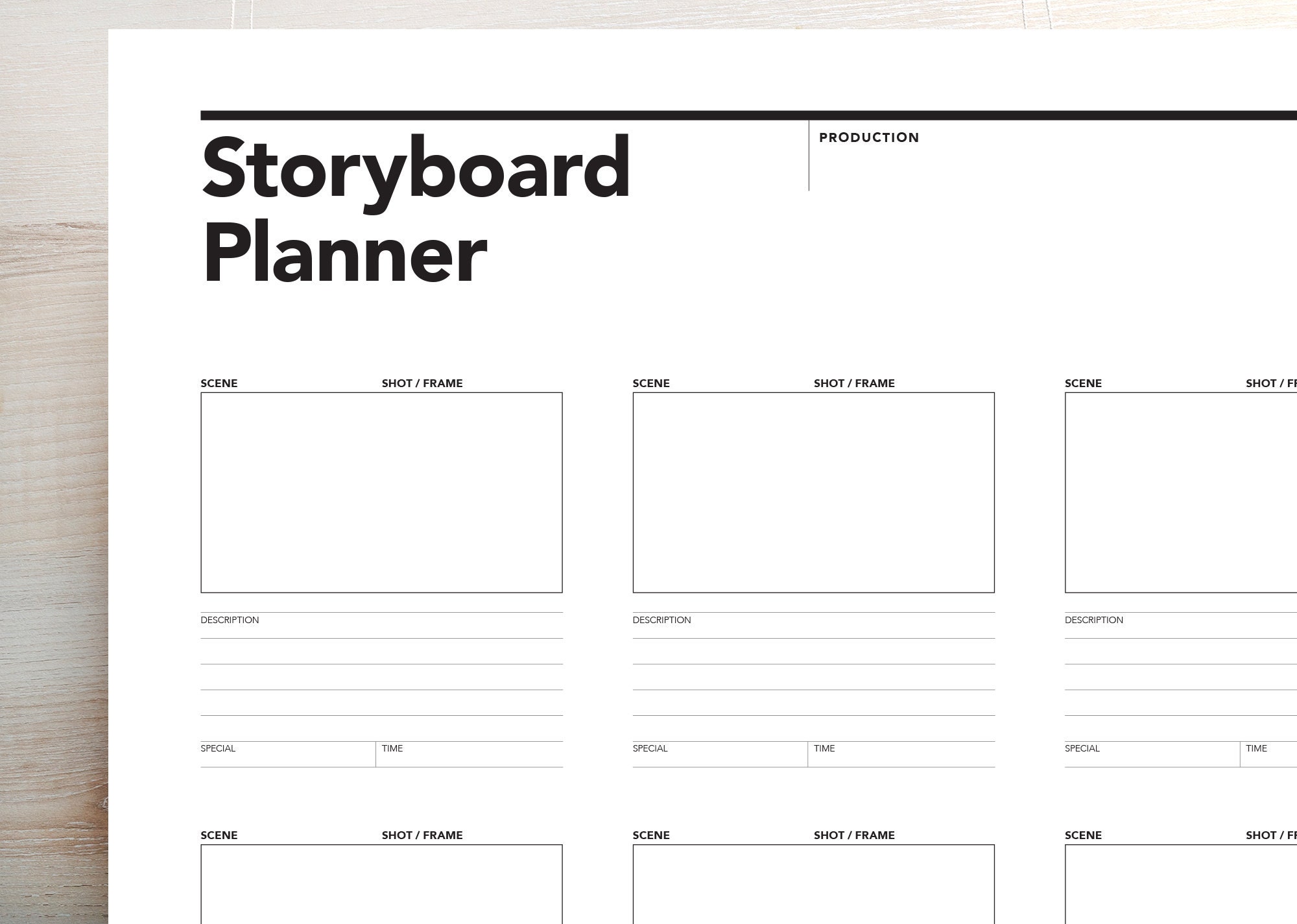 Printable Storyboard Planner Template, Filmmaker Planner, Storyboard ...