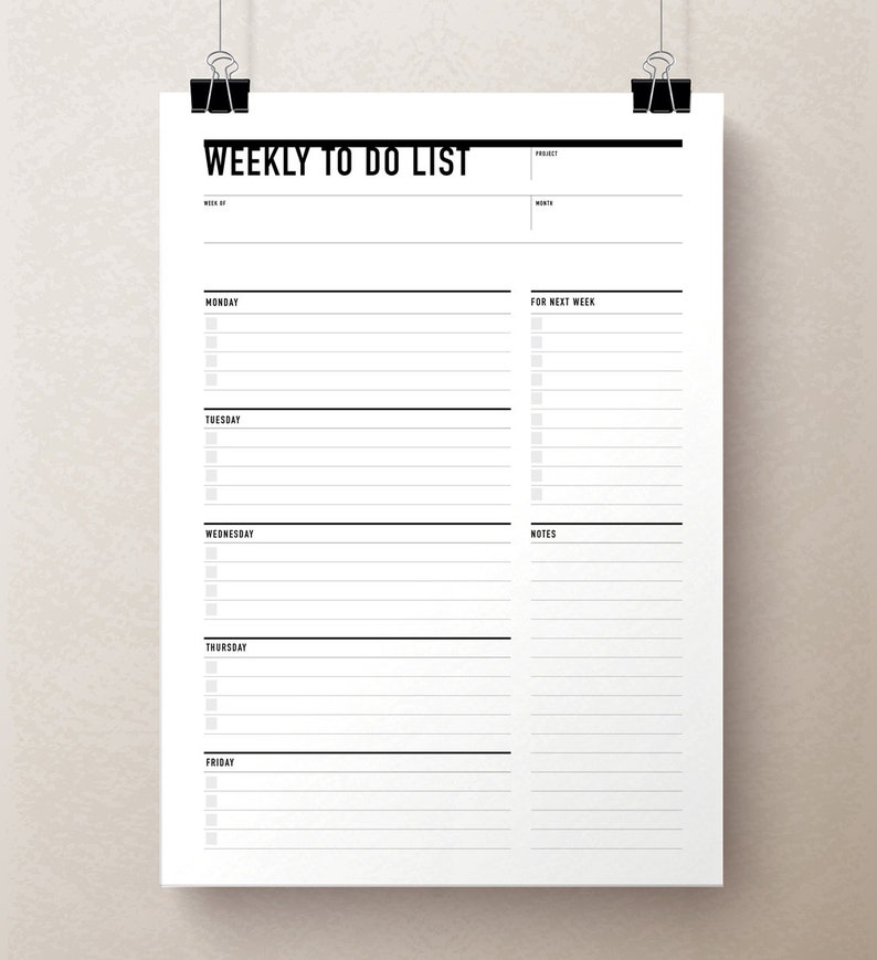 Printable Weekly To Do List, Week Agenda Planner, Printable To Do lijst ...