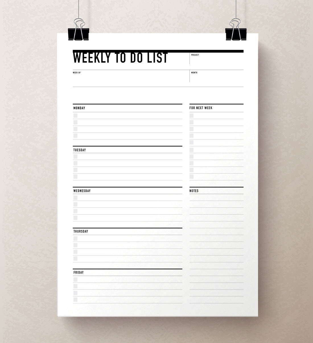 Printable Weekly to Do List, Week Agenda Planner, Printable to Do List ...