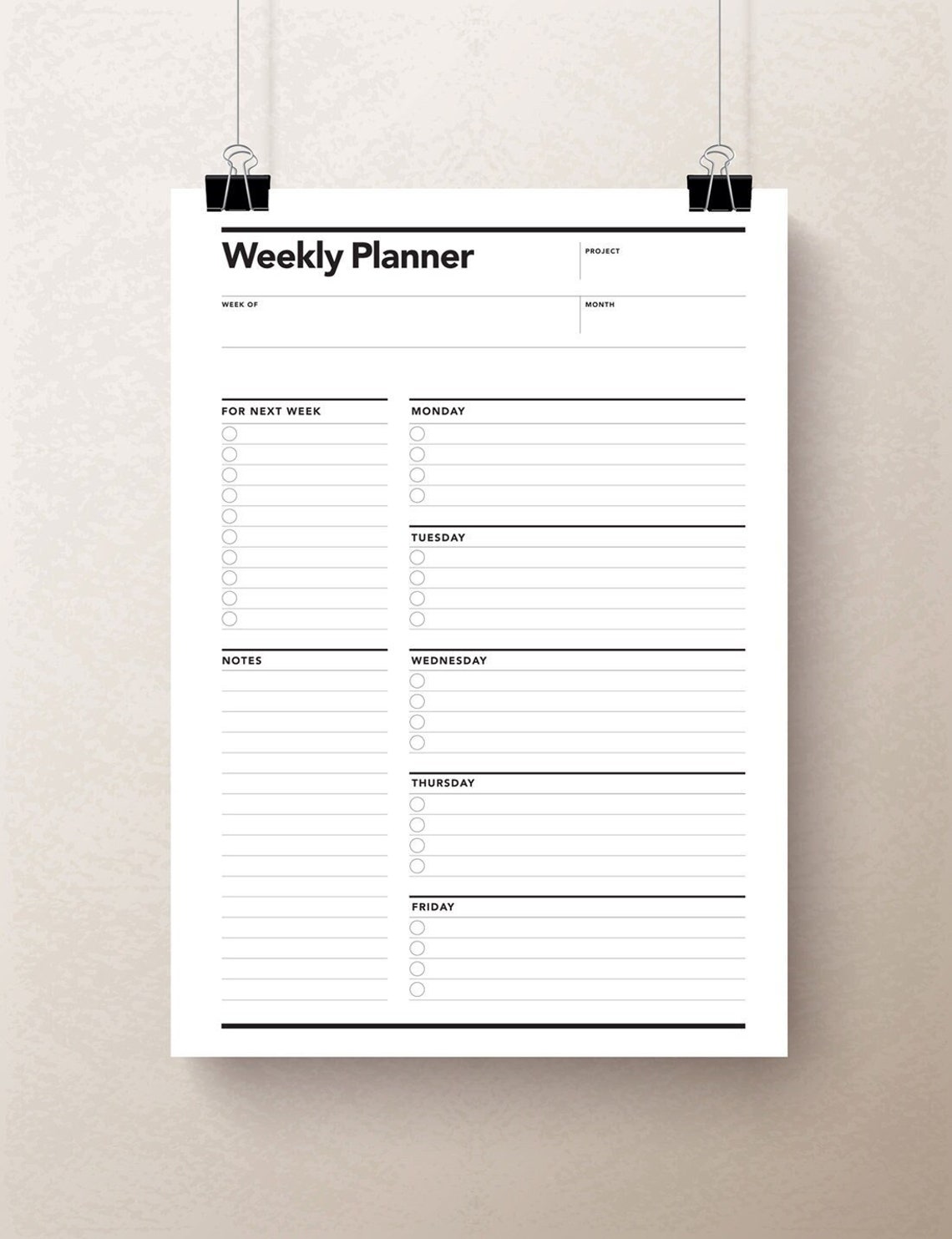 Printable Weekly Agenda, College Planner, Student Planner, Weekly to Do ...