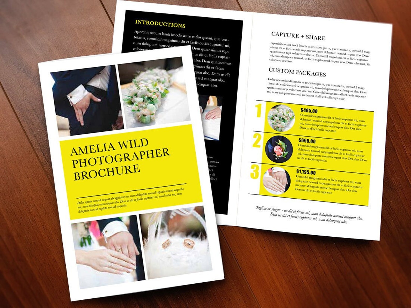 Printable Brochure Design, Photography Brochure, 2 Panel Brochure ...