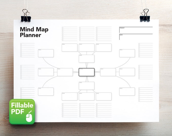 Printable Mind Map Planner Visual Planner Mind Map Template - Etsy
