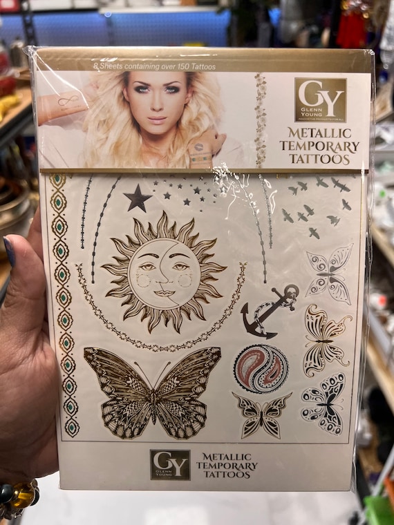 Gold Metallic Temporary Tattoo - Etsy