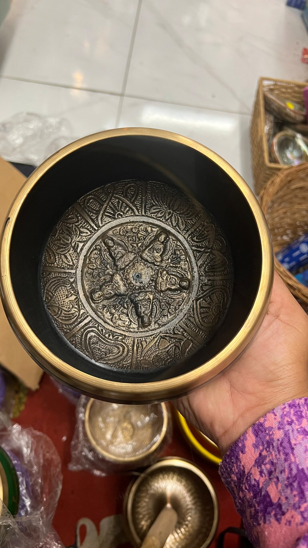 Black Singing Bowl 8 Auspicious Symbols - Etsy