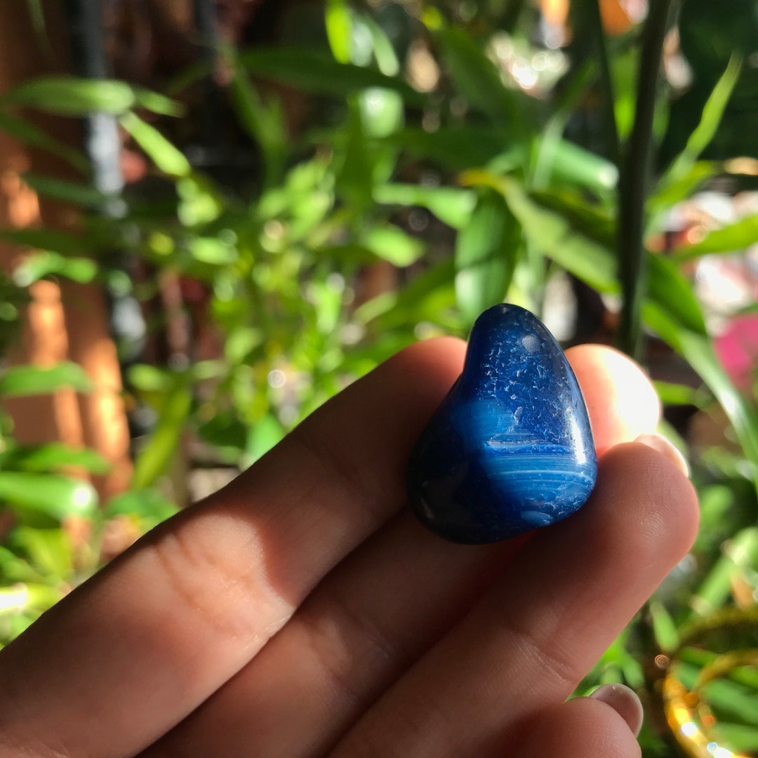 Blue Agate Tumbled - Etsy