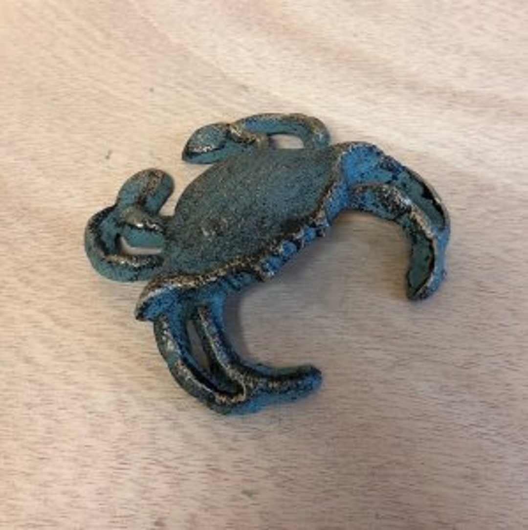 Cast Iron Crab Statue, Maryland Blue Crab Decor, Nautical Door Stop ...