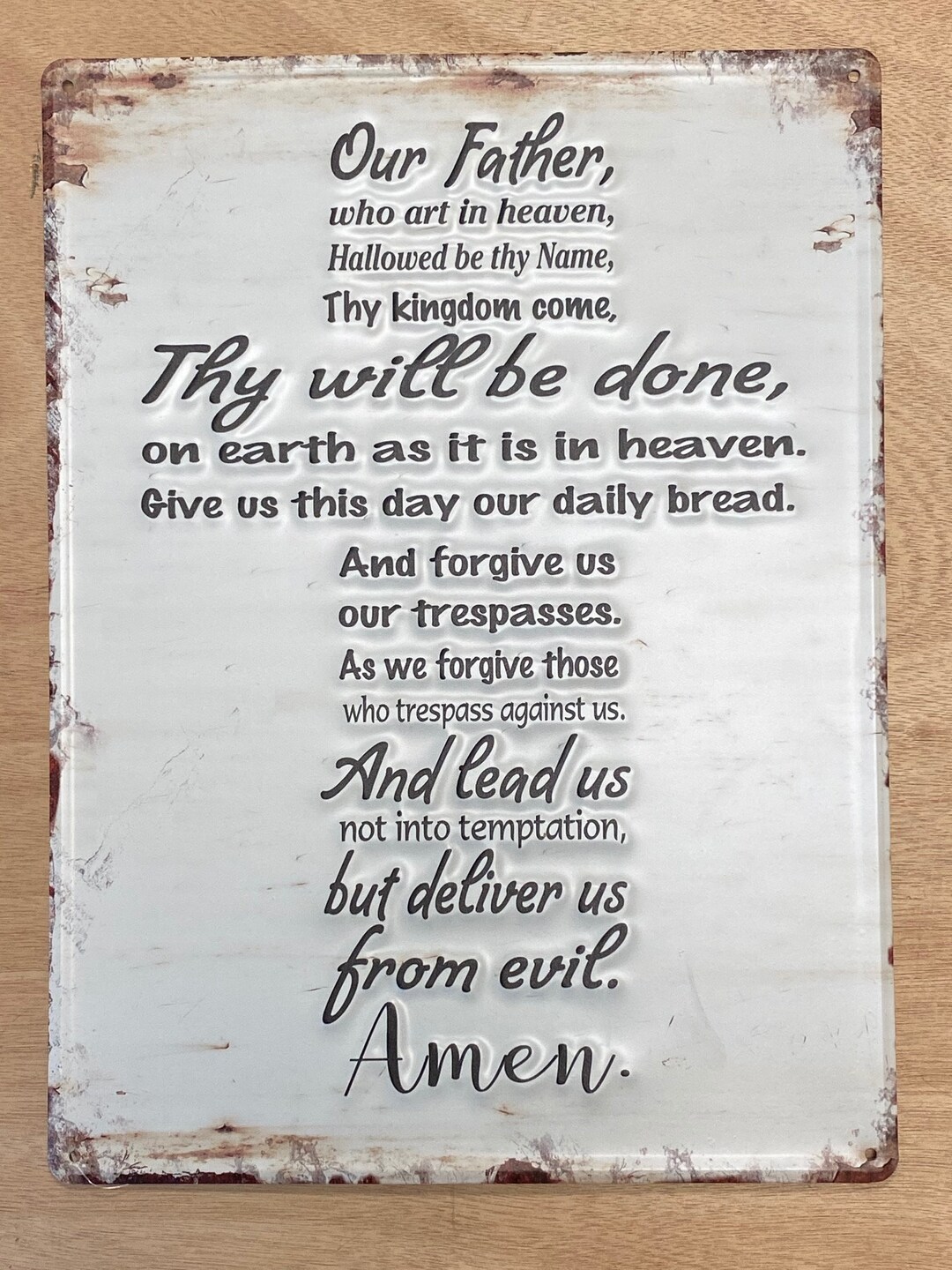 Our Father Prayer Sign Metal, Christian Gifts for Women Faith Decor ...