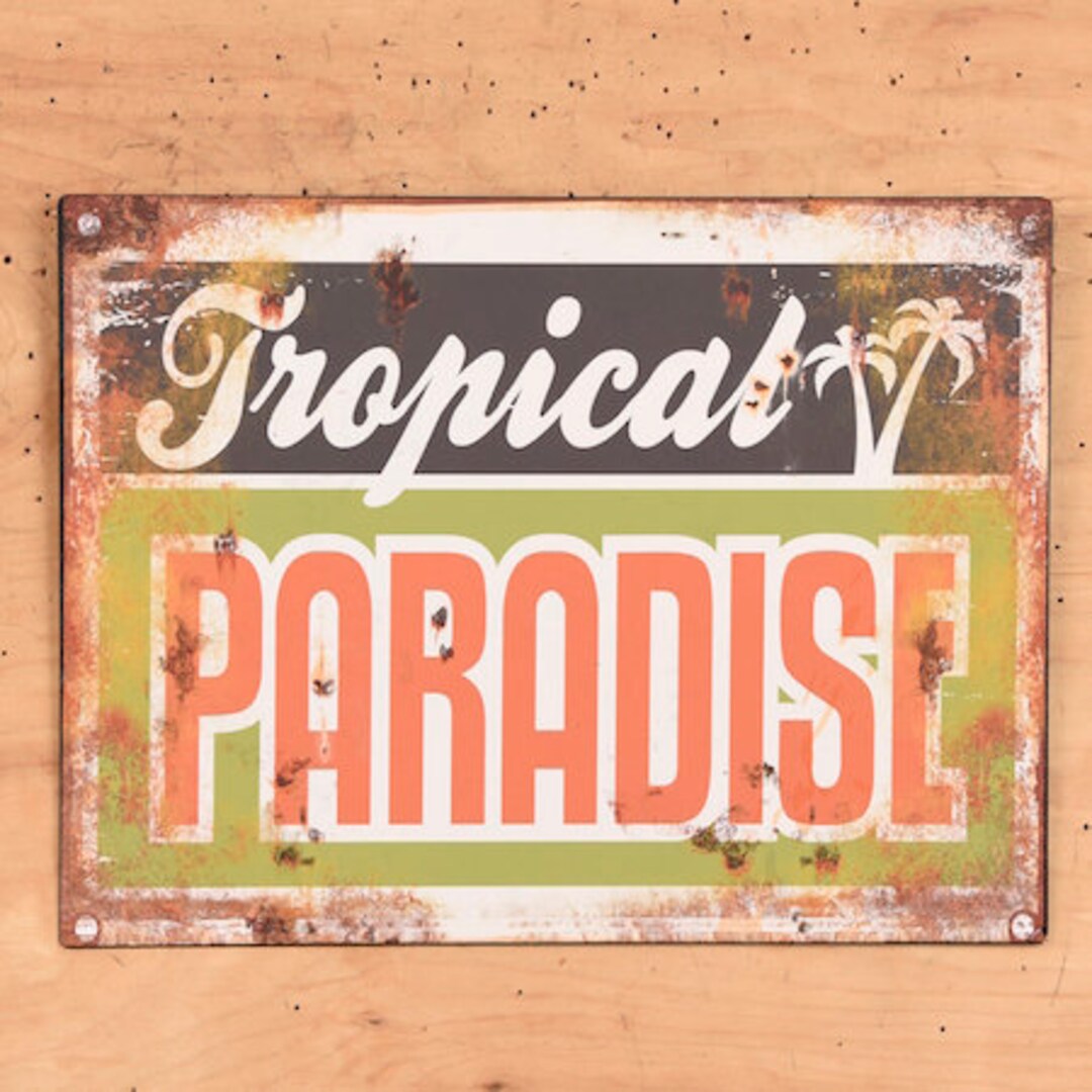 Tropical Paradise Beach House Sign for Outside, Stocking Stuffers for ...